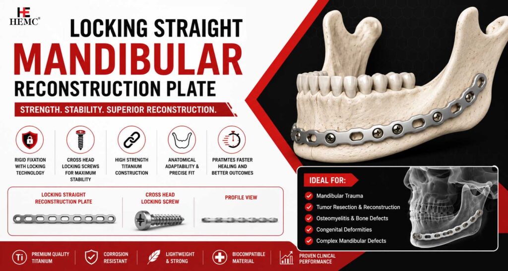 Locking Straight Mandibular Reconstruction Plate for Advanced Jaw ...